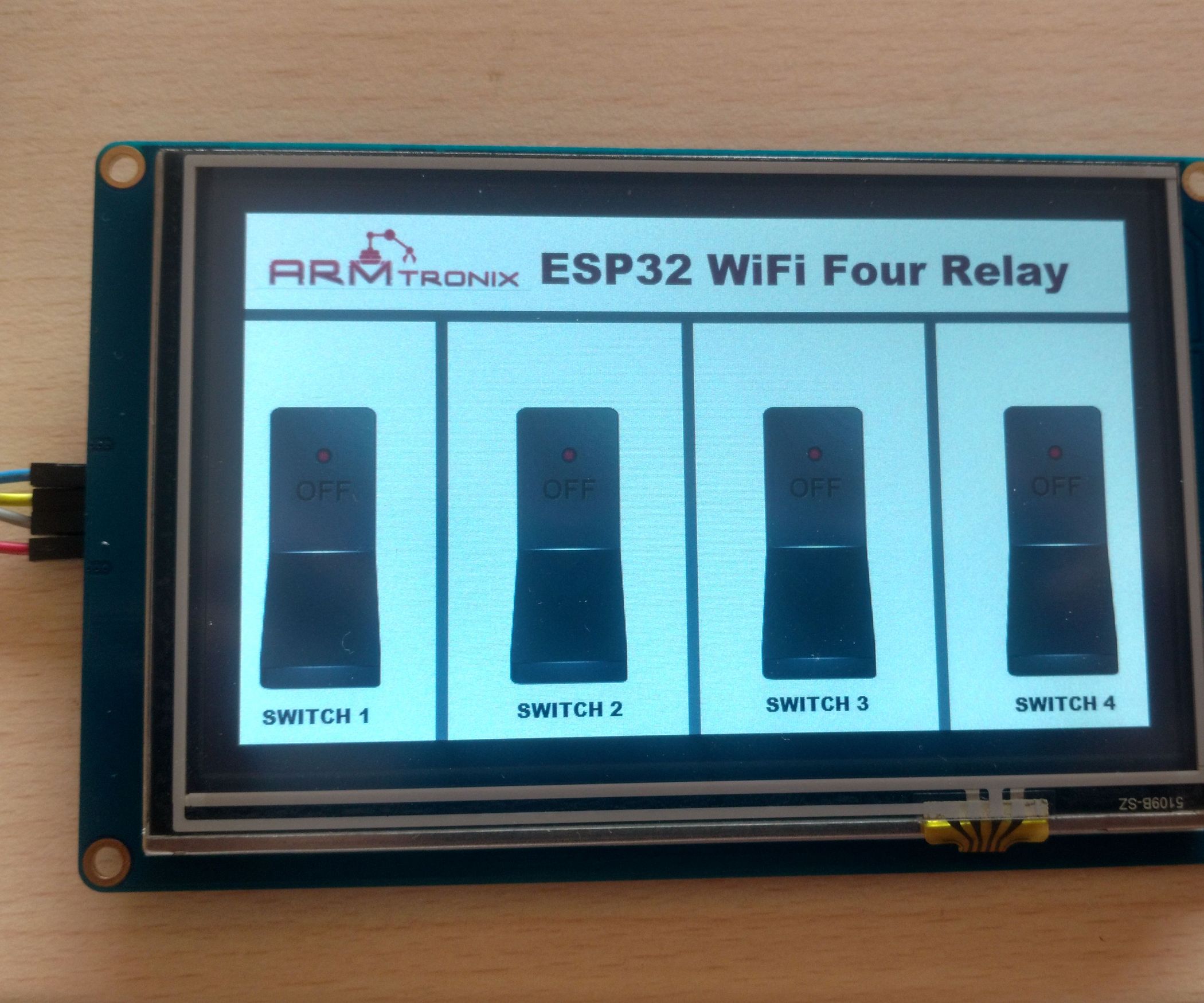 Nextion Display Interface With ESP 32 Four Relay Board : 7 Steps ...