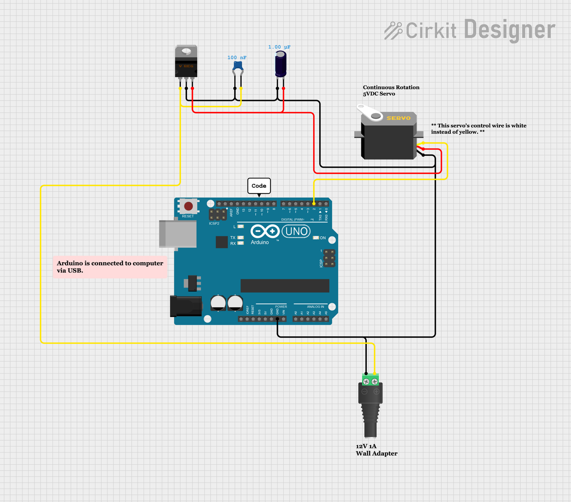 Continuous Rotation Servo Arduino Uno A Tutorial 4 Steps Instructables