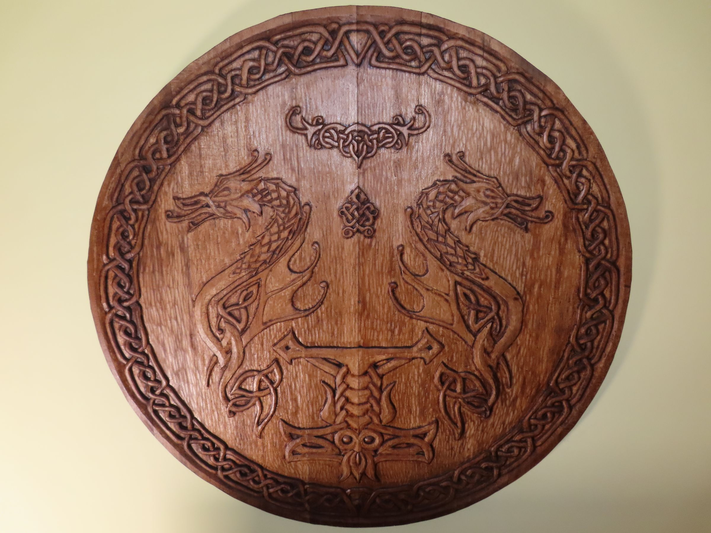 Huge Hand-Carved Celtic Wooden Shield. 1000mm in Diameter! : 7 Steps ...