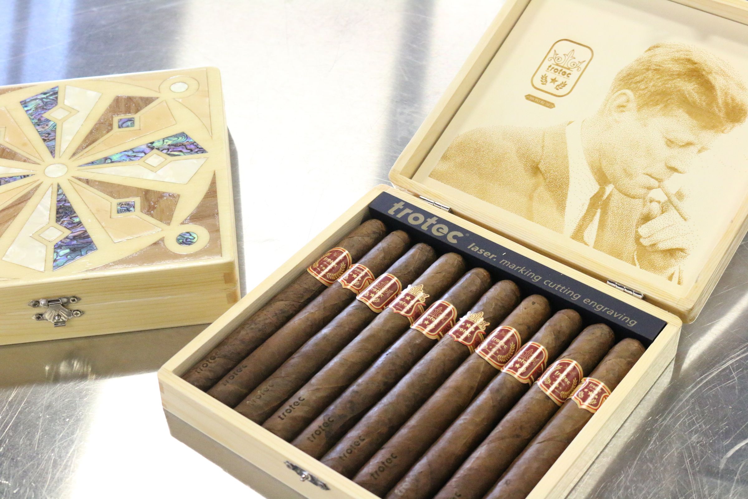 Laser Engraved Cigar Boxes With Wood Inlay : 13 Steps (with Pictures ...