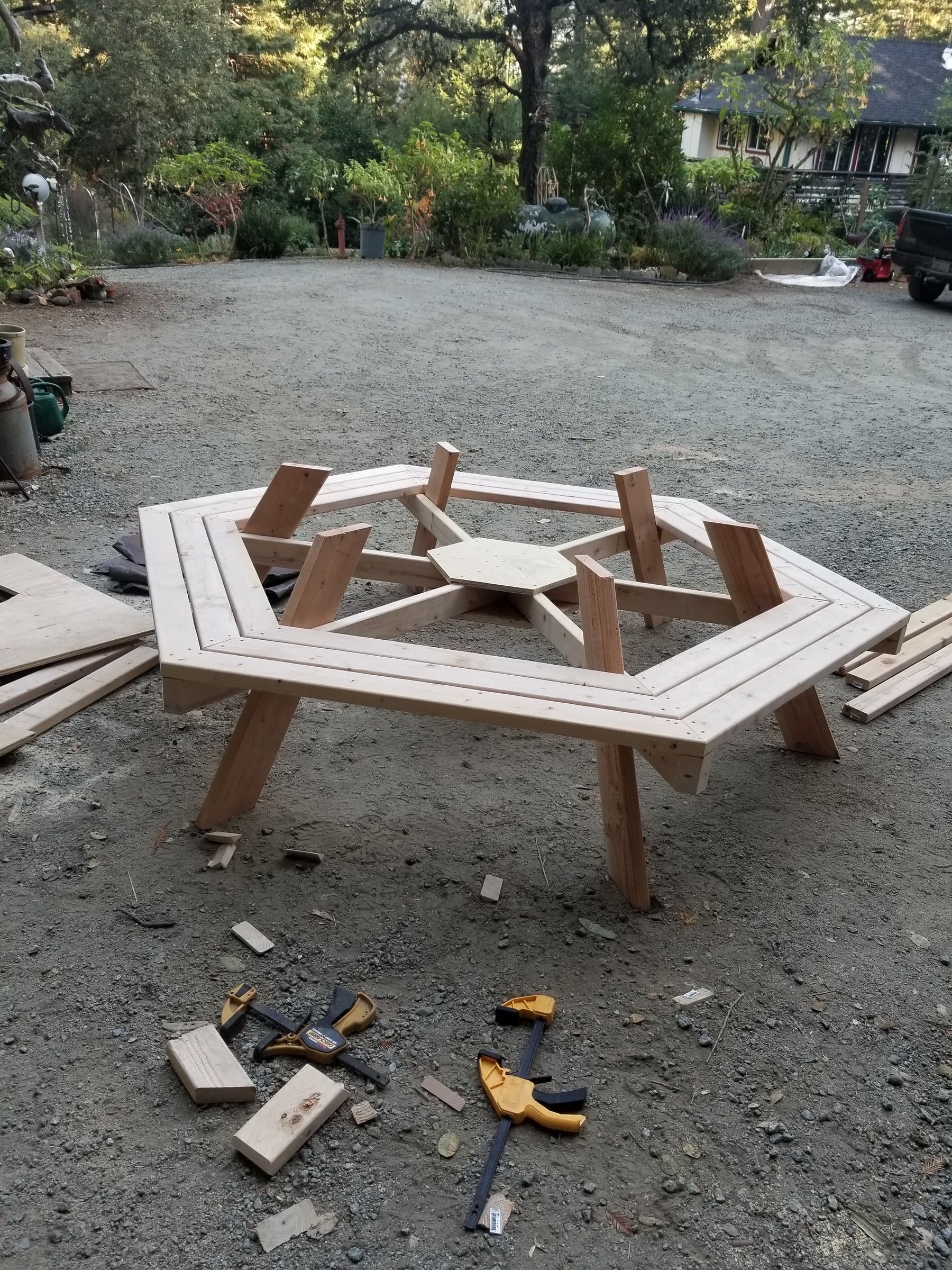 How to Build a Hexagonal Picnic Table : 18 Steps (with Pictures ...
