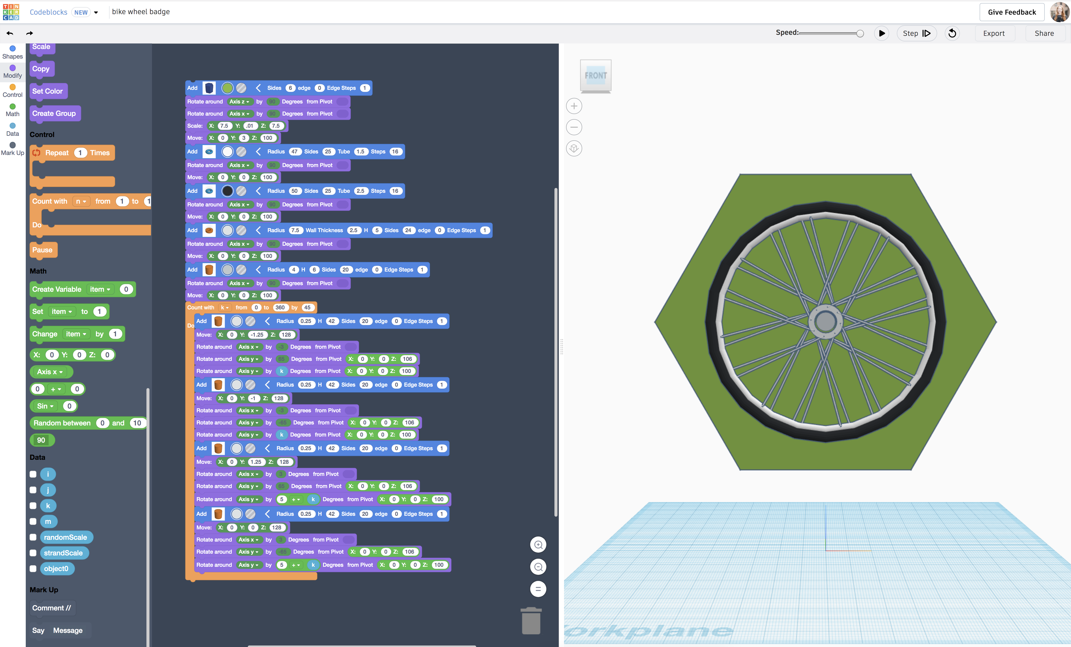 Badges With Tinkercad Codeblocks : 6 Steps (with Pictures) - Instructables