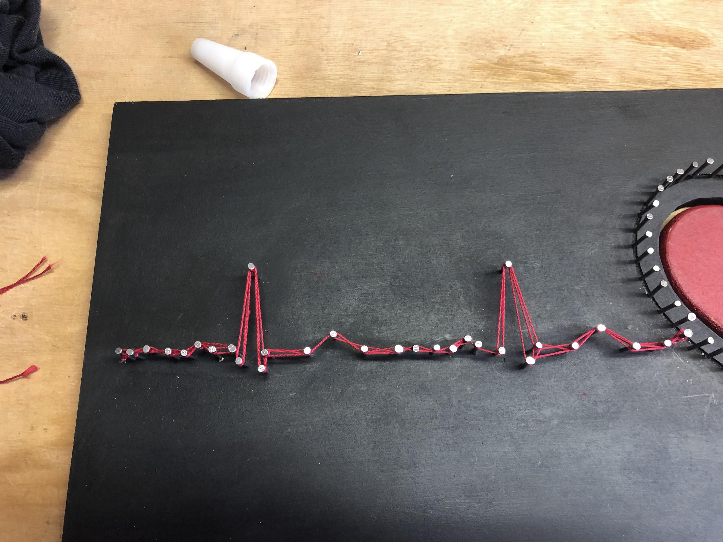 String Art Cardiac Line With Heart and LED's : 8 Steps (with Pictures ...