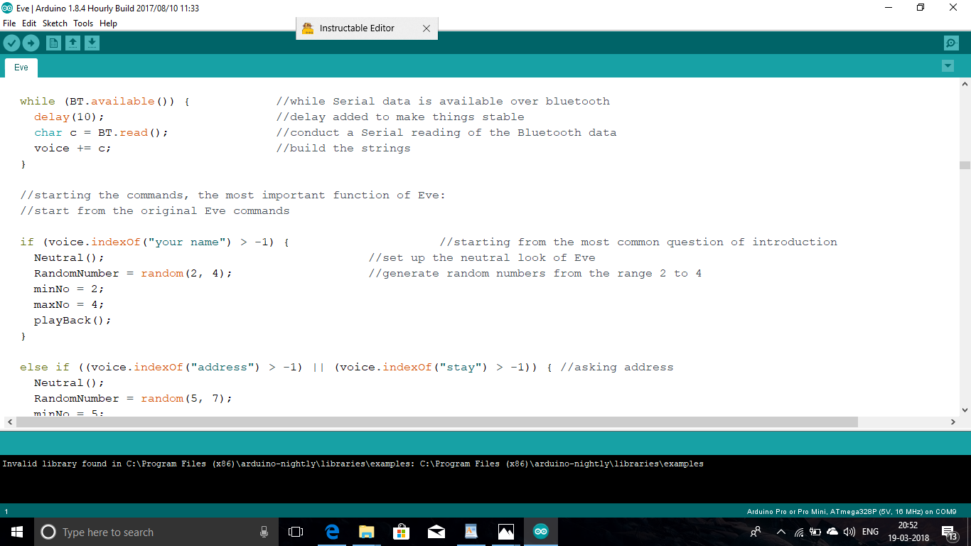 Eve, the Arduino Chatbot : 14 Steps (with Pictures) - Instructables