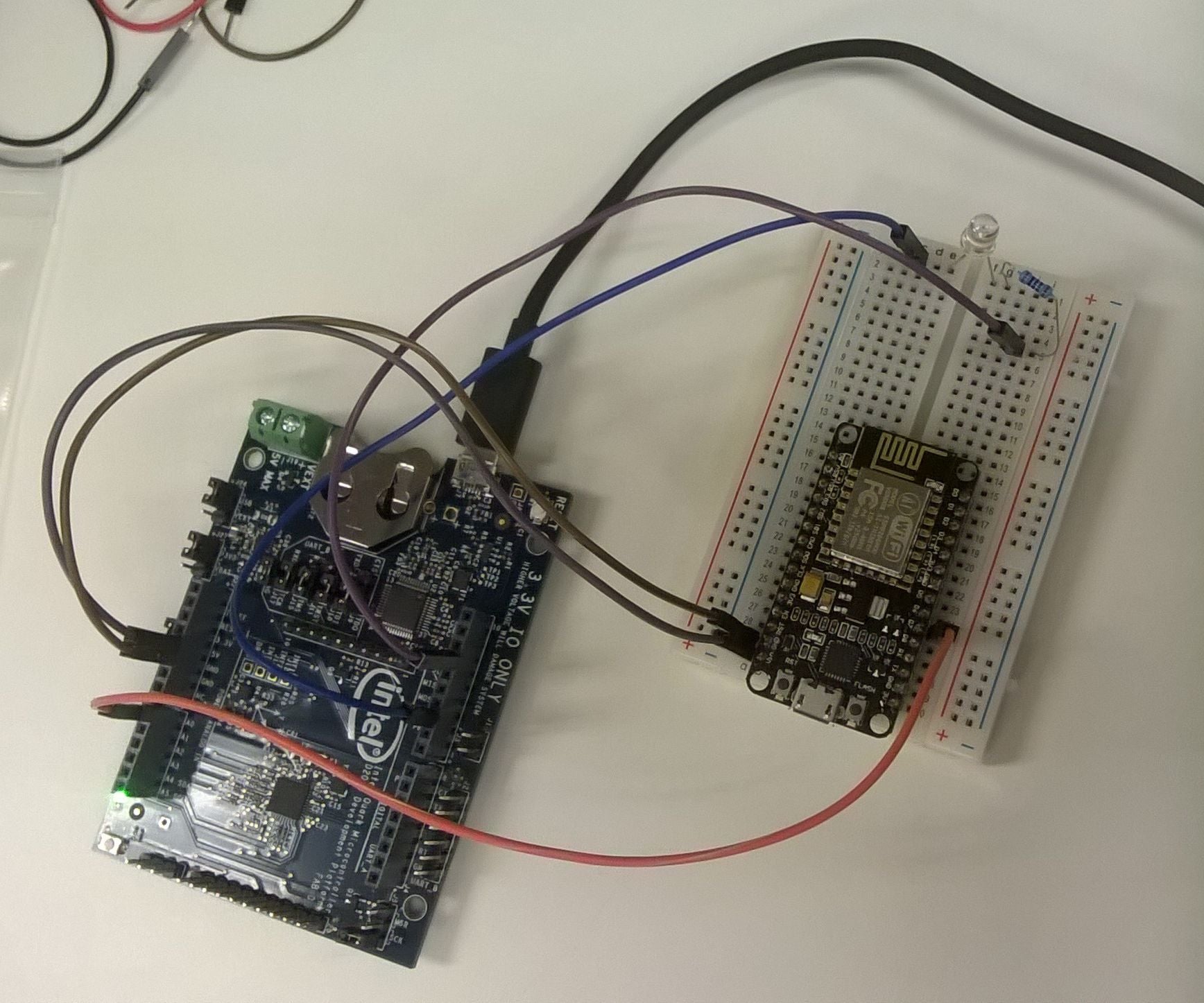 Controlling Led With Nodemcu Esp8266 And Quark D2000 Board
