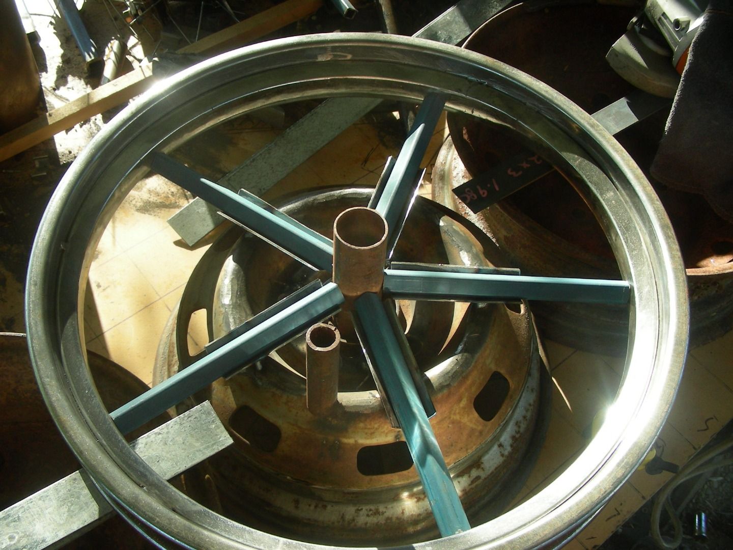 Making Wide Bike Wheel Hubs and Joining Them to Car Rims. PART 2! : 6 ...