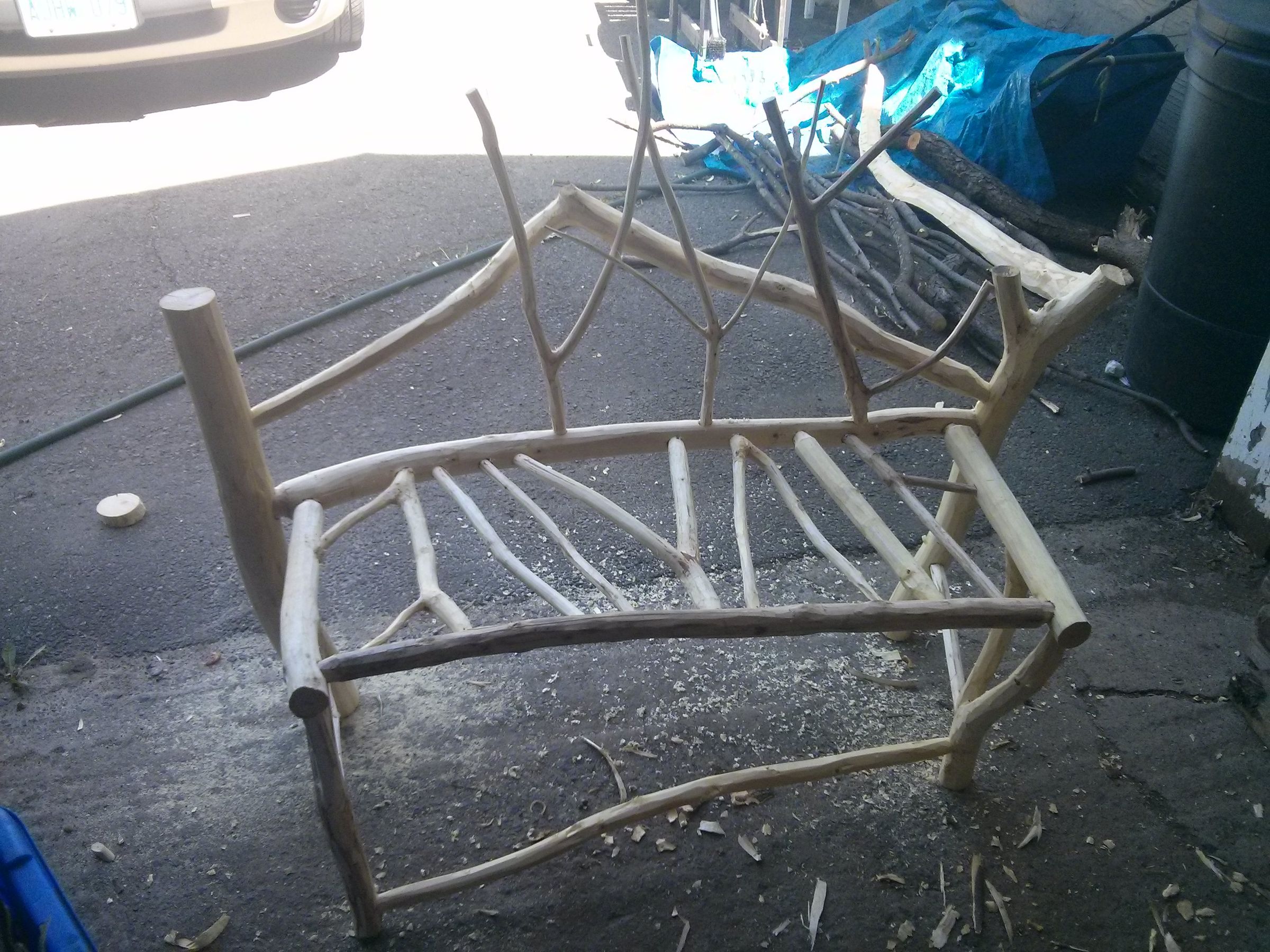 Decorative Garden Bench Made From Fallen Tree Limbs : 9 Steps ...