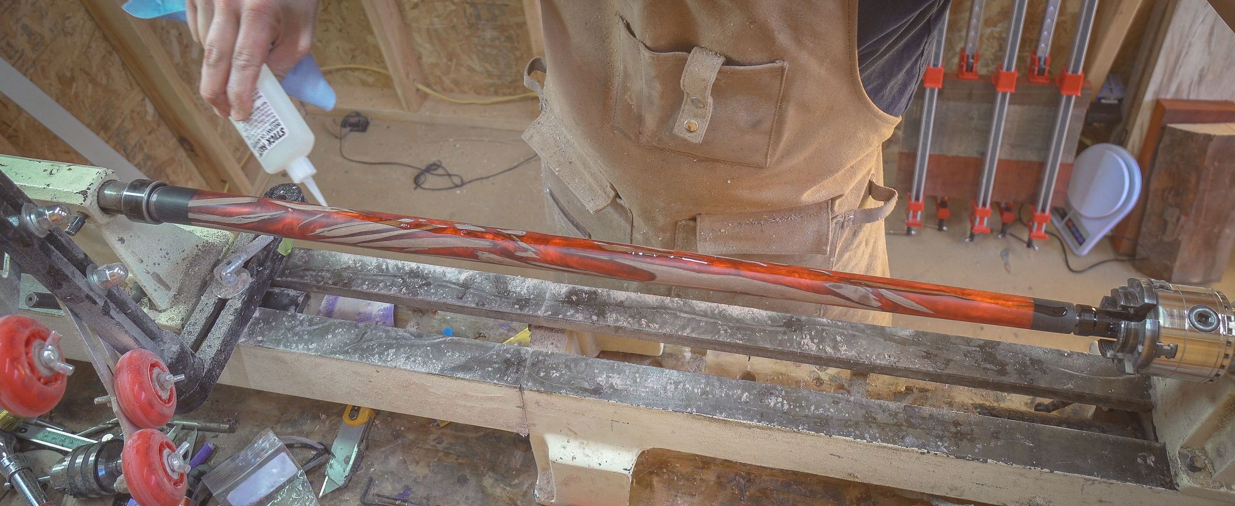 How to Make a Custom Hybrid Epoxy Pool Cue Using a Wood Lathe : 19 ...