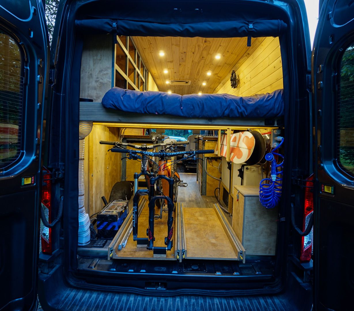 How to Build a Slide-out Bike Rack in a Camper Van Conversion : 8 Steps ...