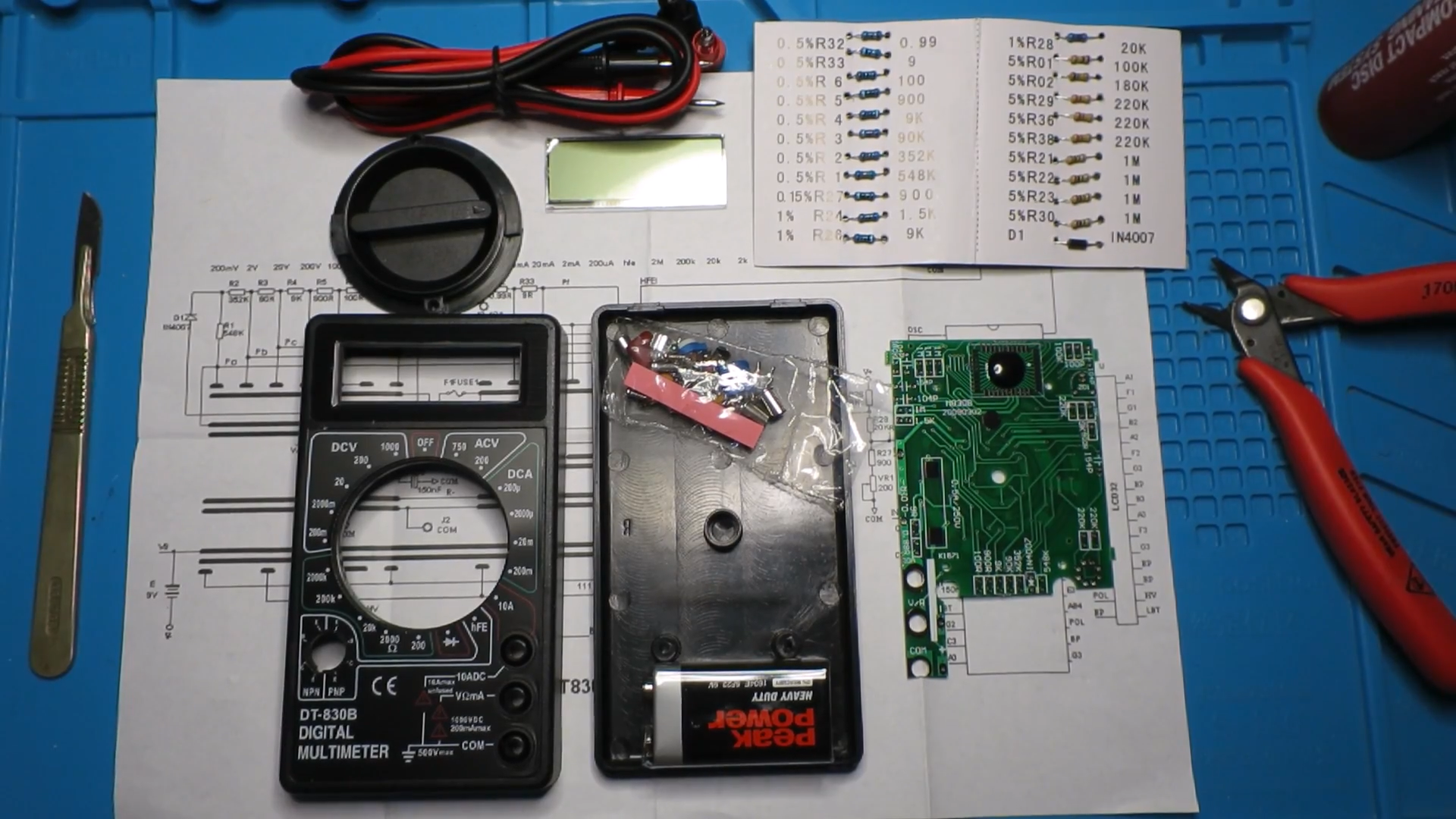 Digital Multimeter Kit Build DT830B DMM - Electronic Beginners Project ...