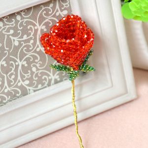How to Make a 3D Red Beaded Rose for Girlfriend As Valentine's Gift : 7 ...