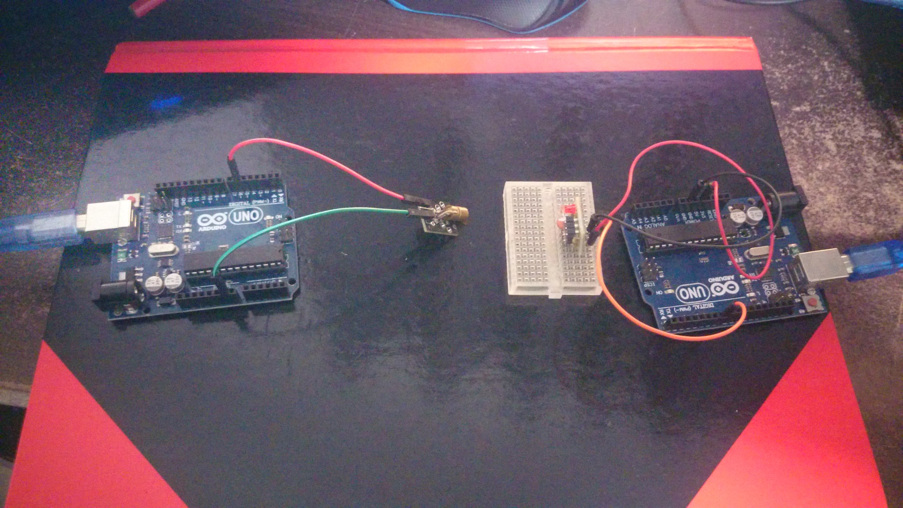 Arduino Encoded And Modulated Laser And Infrared Serial Communication