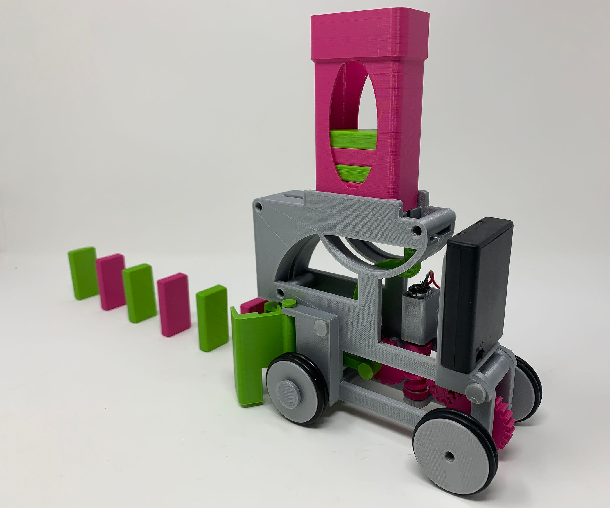 Pink and Green Domino Machine II : 5 Steps (with Pictures) - Instructables