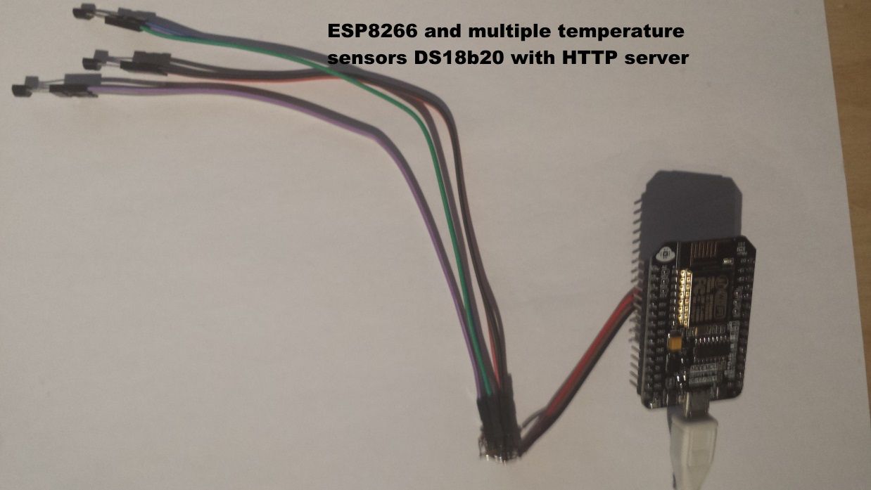 ESP8266 and Multiple Temperature Sensors DS18b20 With HTTP Server : 5 ...