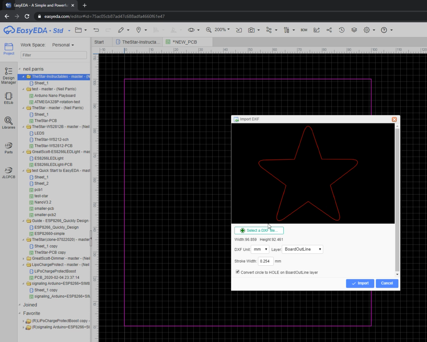 Learn How to Design a Custom Shaped PCB With EasyEDA Online Tools : 12 ...