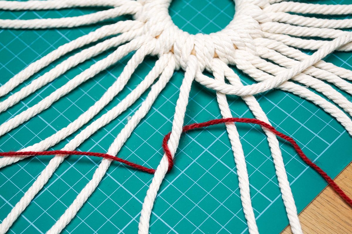 DIY Circular Macramé SUNBURST Ornament | Woven Rope & Fibre Mirror ...