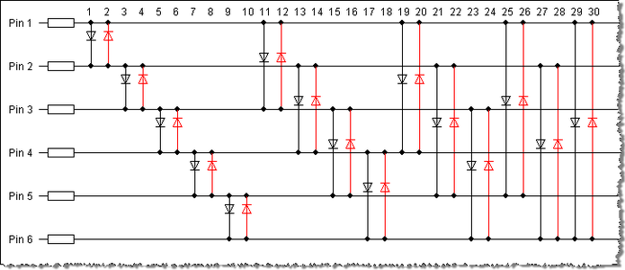 Controlling 20 Led's From 5 Arduino Pins Using Charlieplexing : 8 Steps - Instructables