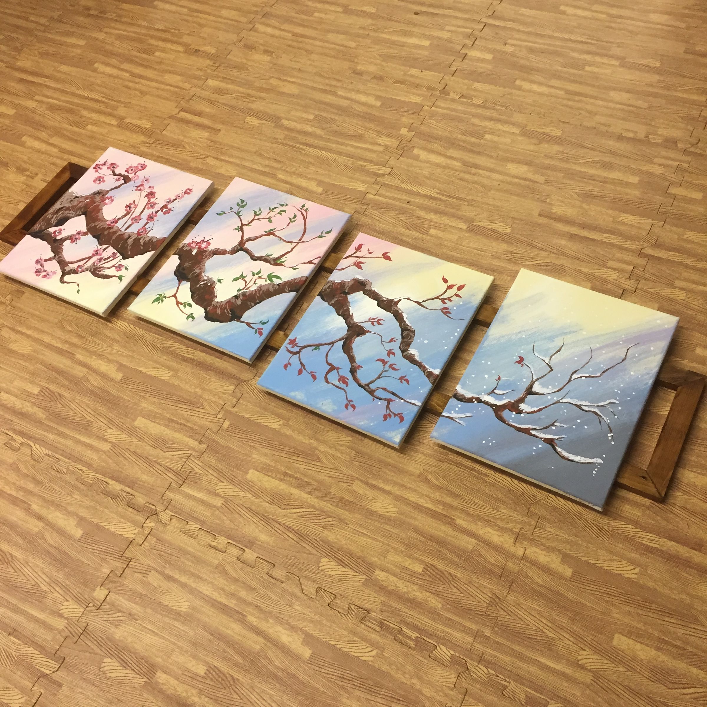 4 Piece Painting - a Walk Through the Seasons : 4 Steps (with Pictures ...