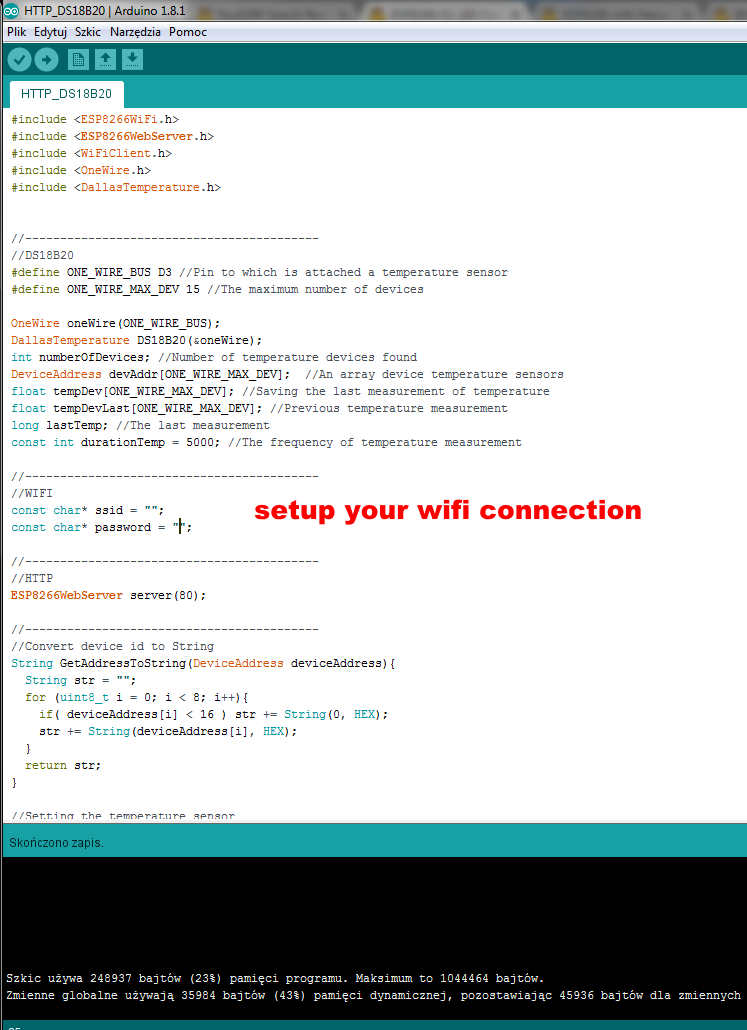 ESP8266 and Multiple Temperature Sensors DS18b20 With HTTP Server : 5 Steps - Instructables