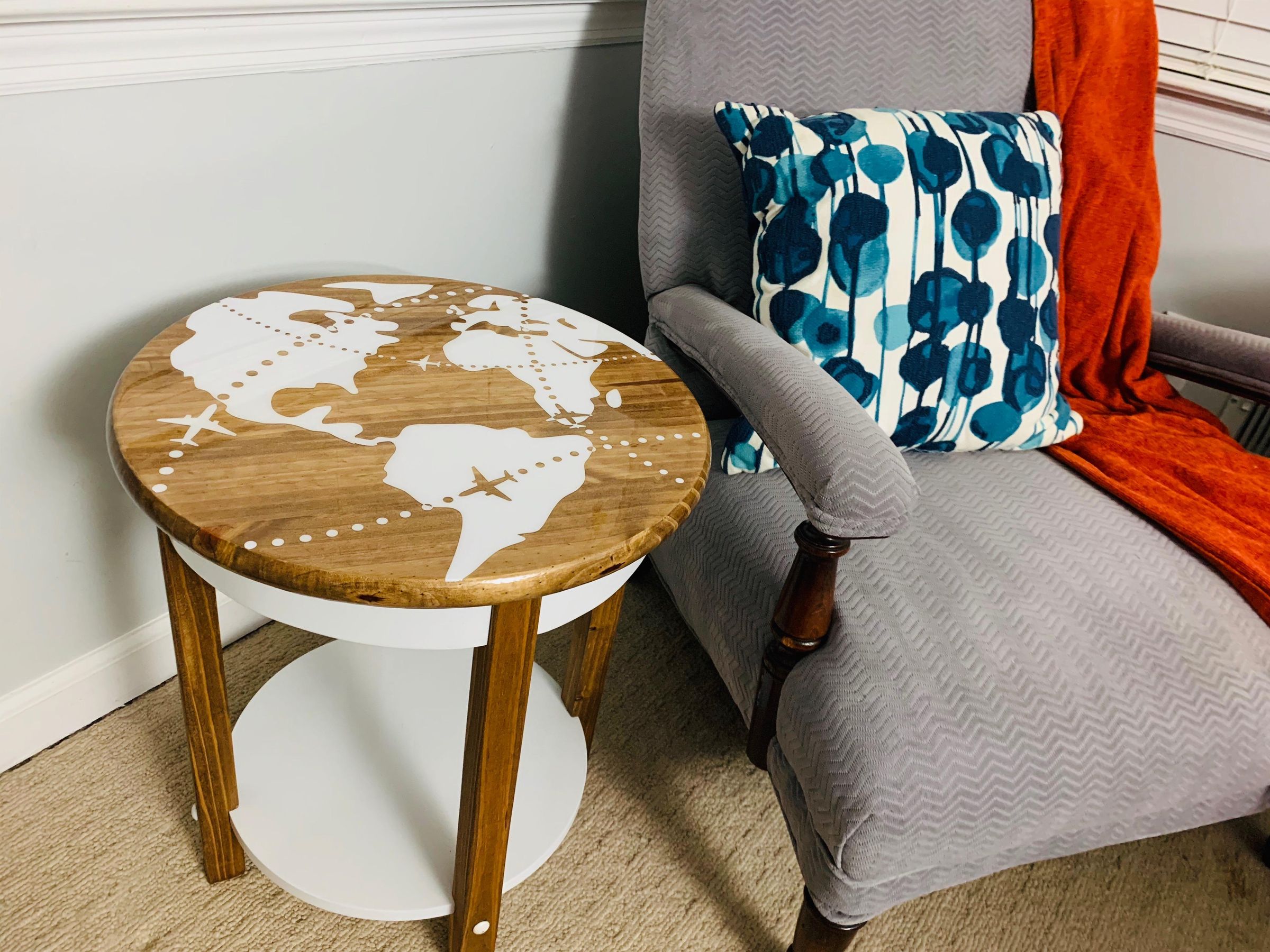 World Map End Table | Made With a Cricut! : 7 Steps (with Pictures ...