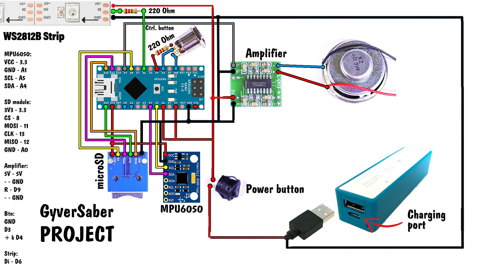 Arduino Based Lightsaber With Light and Sound Effects : 14 Steps (with ...