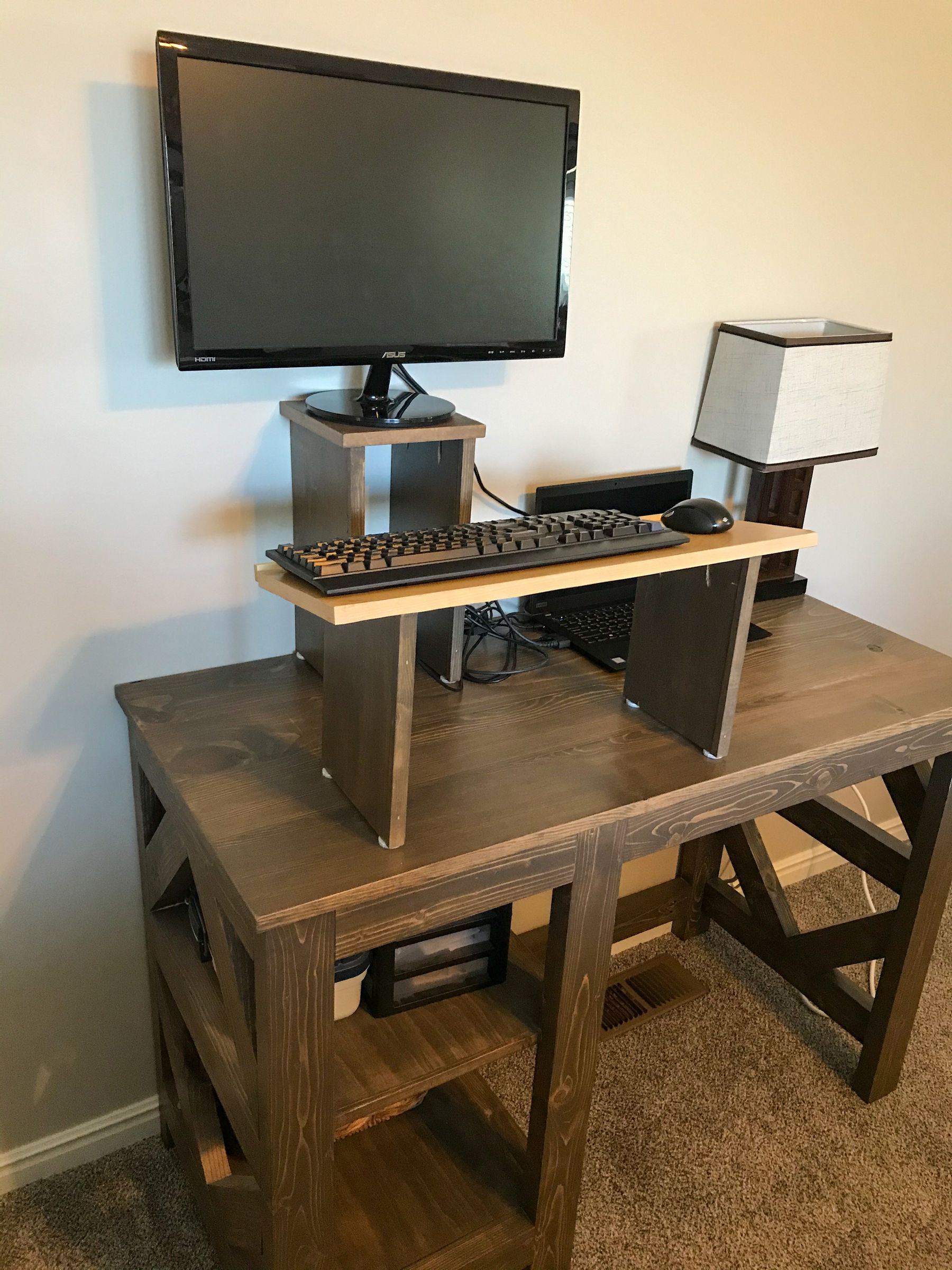 DIY Simple Standing Desk - Keyboard & Monitor Stands : 15 Steps (with ...