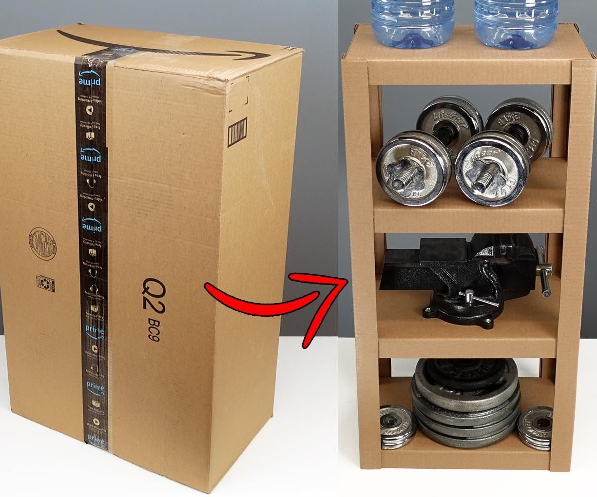 Cardboard Storage Shelf From Single Box : 10 Steps (with Pictures ...