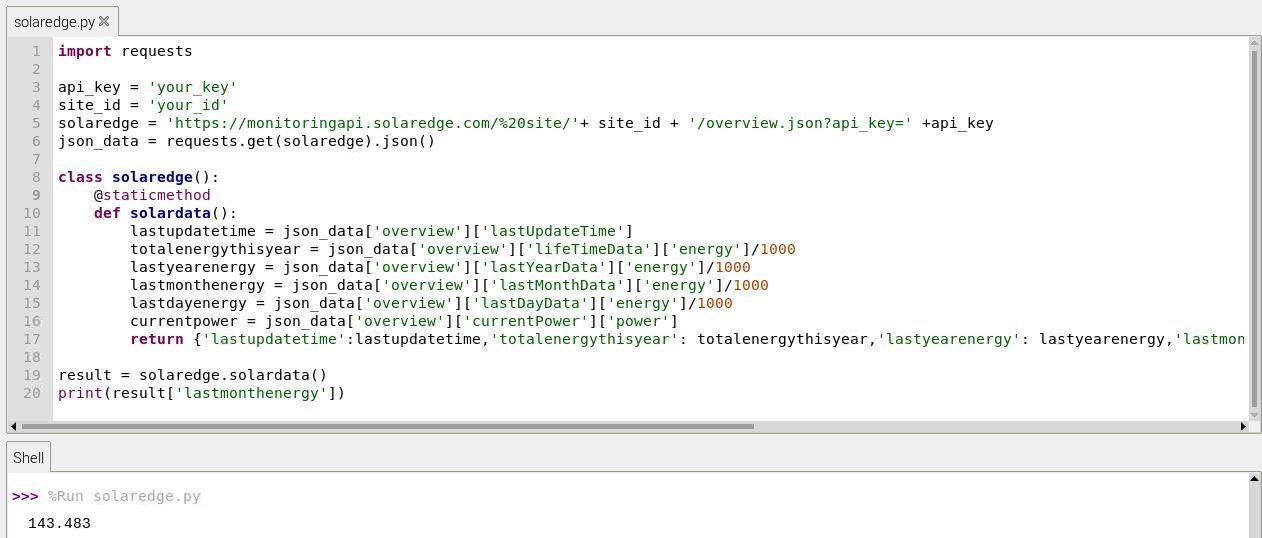Accessing Your Solaredge Data Using Python : 4 Steps - Instructables