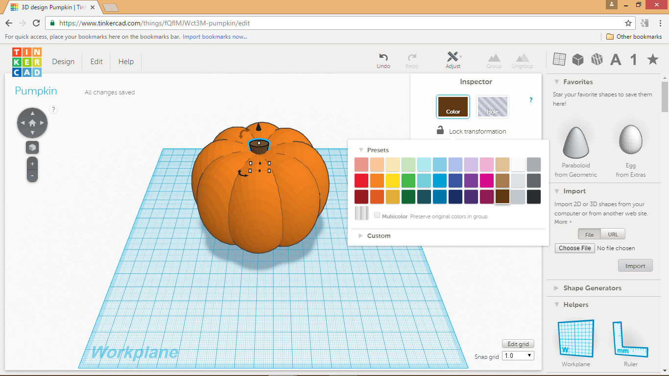 Design a Pumpkin in Tinkercad : 7 Steps (with Pictures) - Instructables