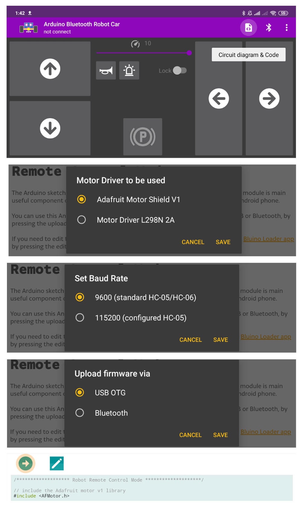 Arduino Robot Car Bluetooth Controlled and Programmed With Android - Gladiator Chassis DFRobot ...
