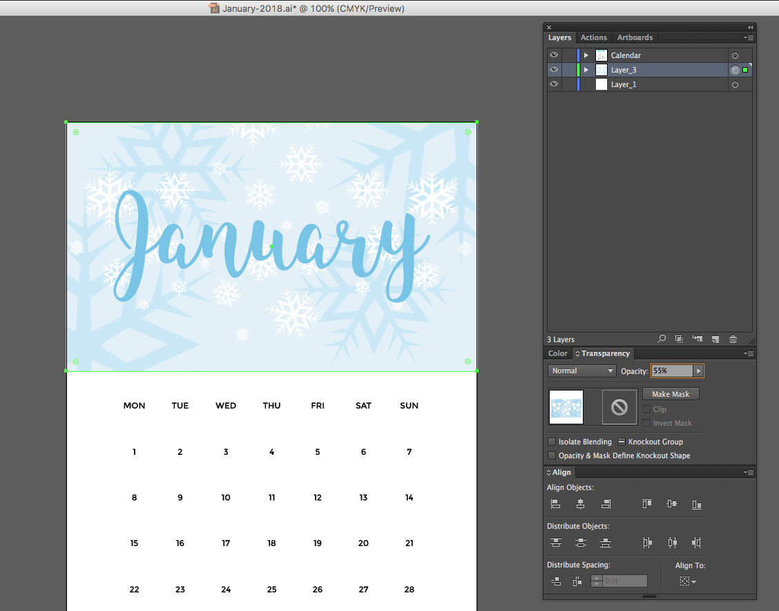 Create a Printable Calendar on Illustrator : 15 Steps (with Pictures ...