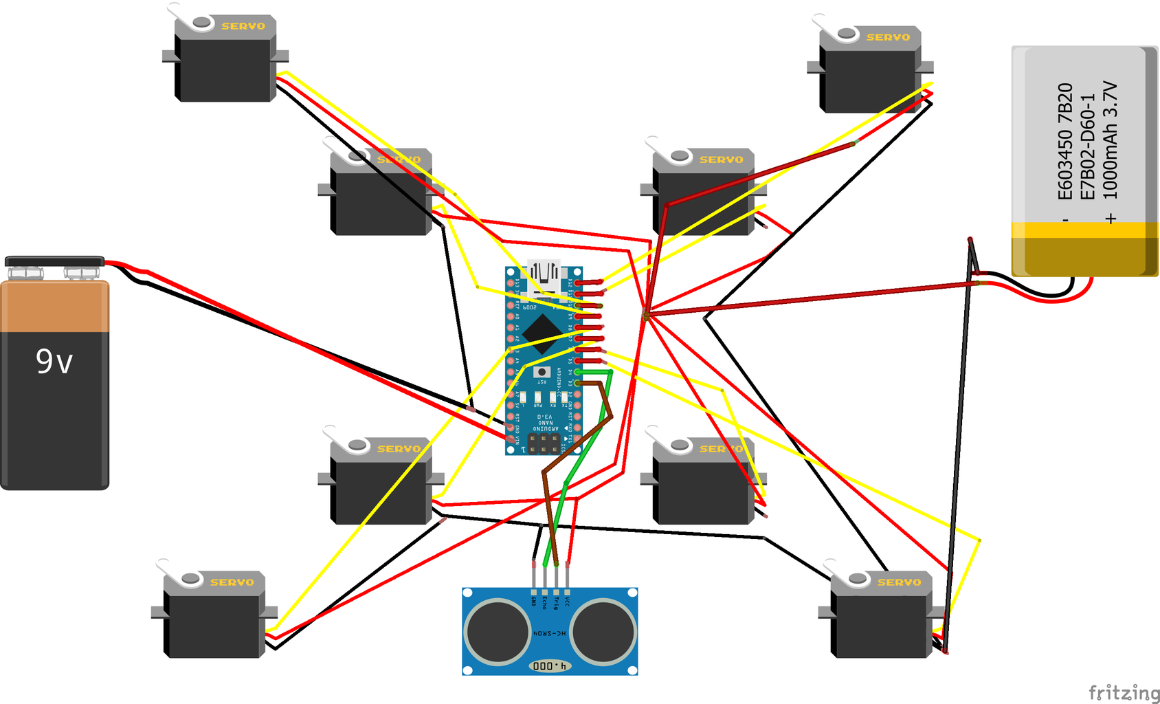 4 Leg 8 Servo Arduino Walking Robot 3 Steps Instructables
