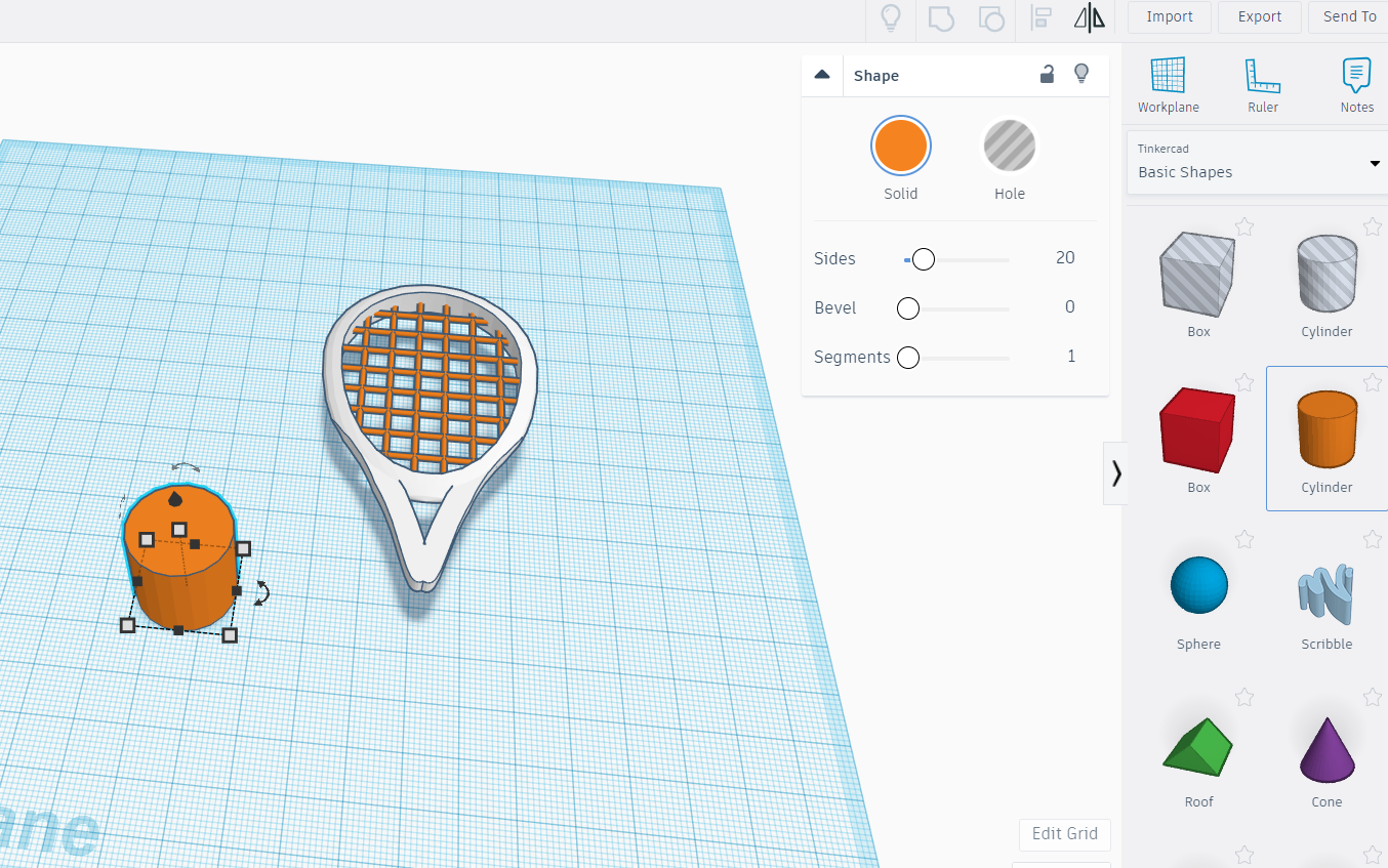 How to Make a Tennis Racket on Tinkercad (Instructable) : 18 Steps ...