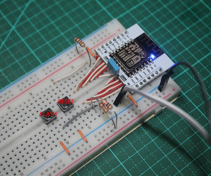 Esp 12f Esp8266 Module Minimal Breadboard For Flashing 11 Steps With Pictures Instructables