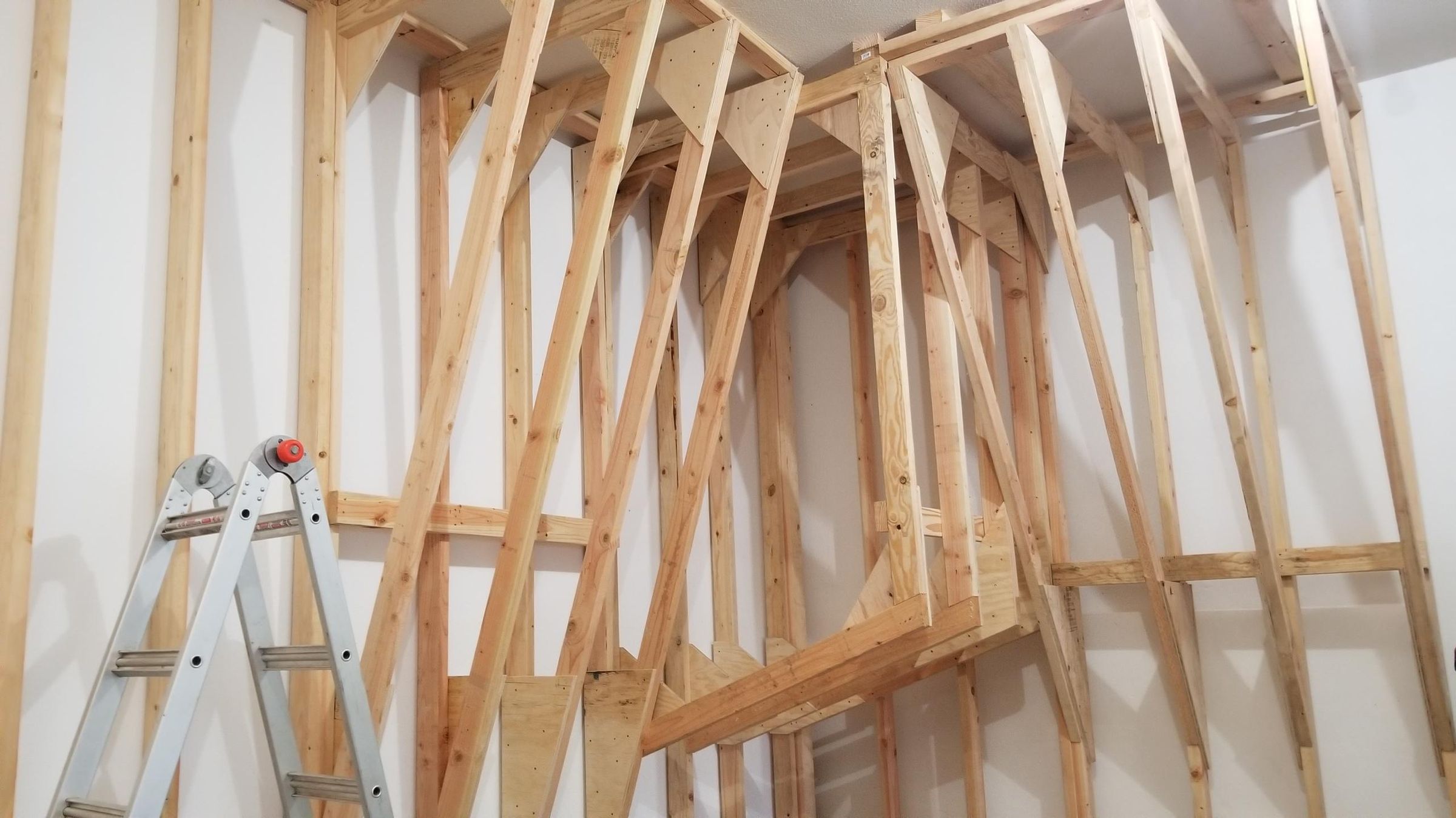 How to Build a Garage Bouldering Wall With Inside Storage Shelves : 13 ...