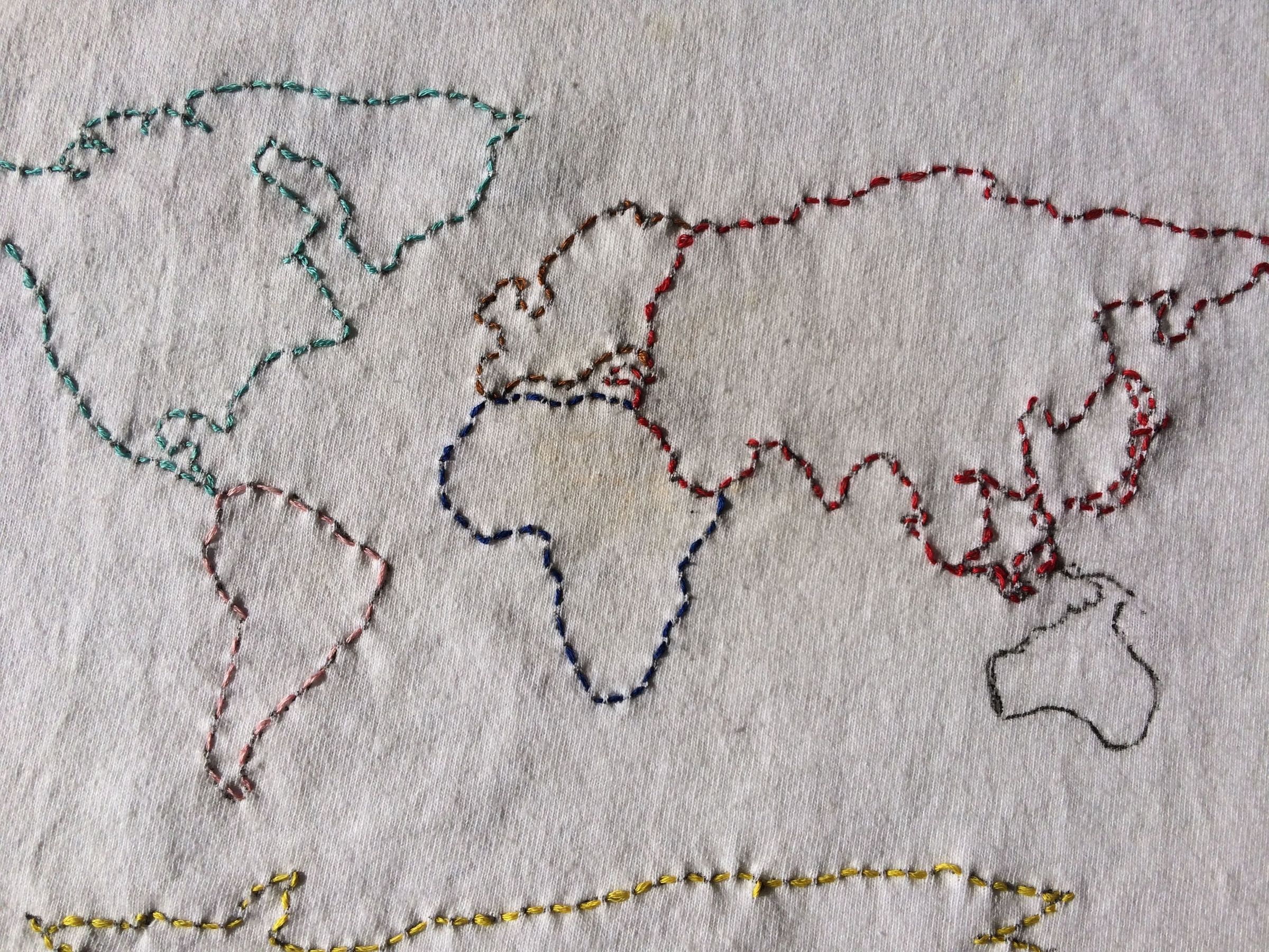 Hand Embroidered World Map : 17 Steps (with Pictures) - Instructables
