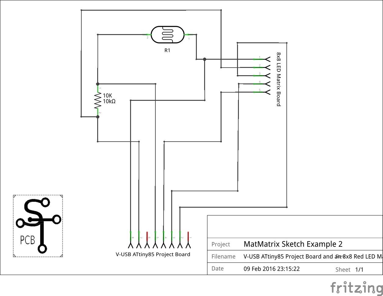 V-USB ATtiny85 Project Board and an 8x8 Red LED Matrix Display : 10 ...