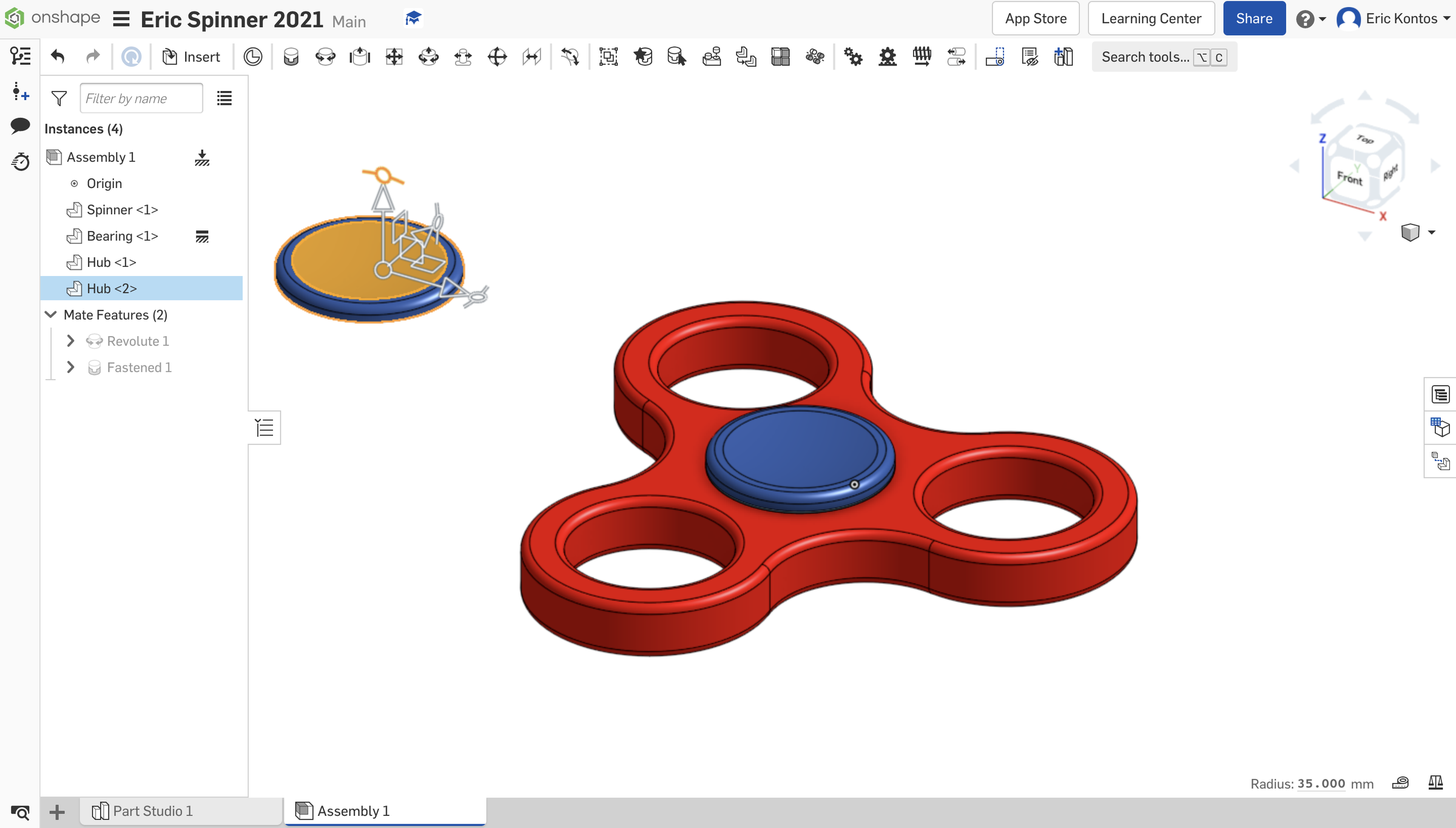 Fidget Spinner in Cad ONSHAPE : 14 Steps (with Pictures) - Instructables