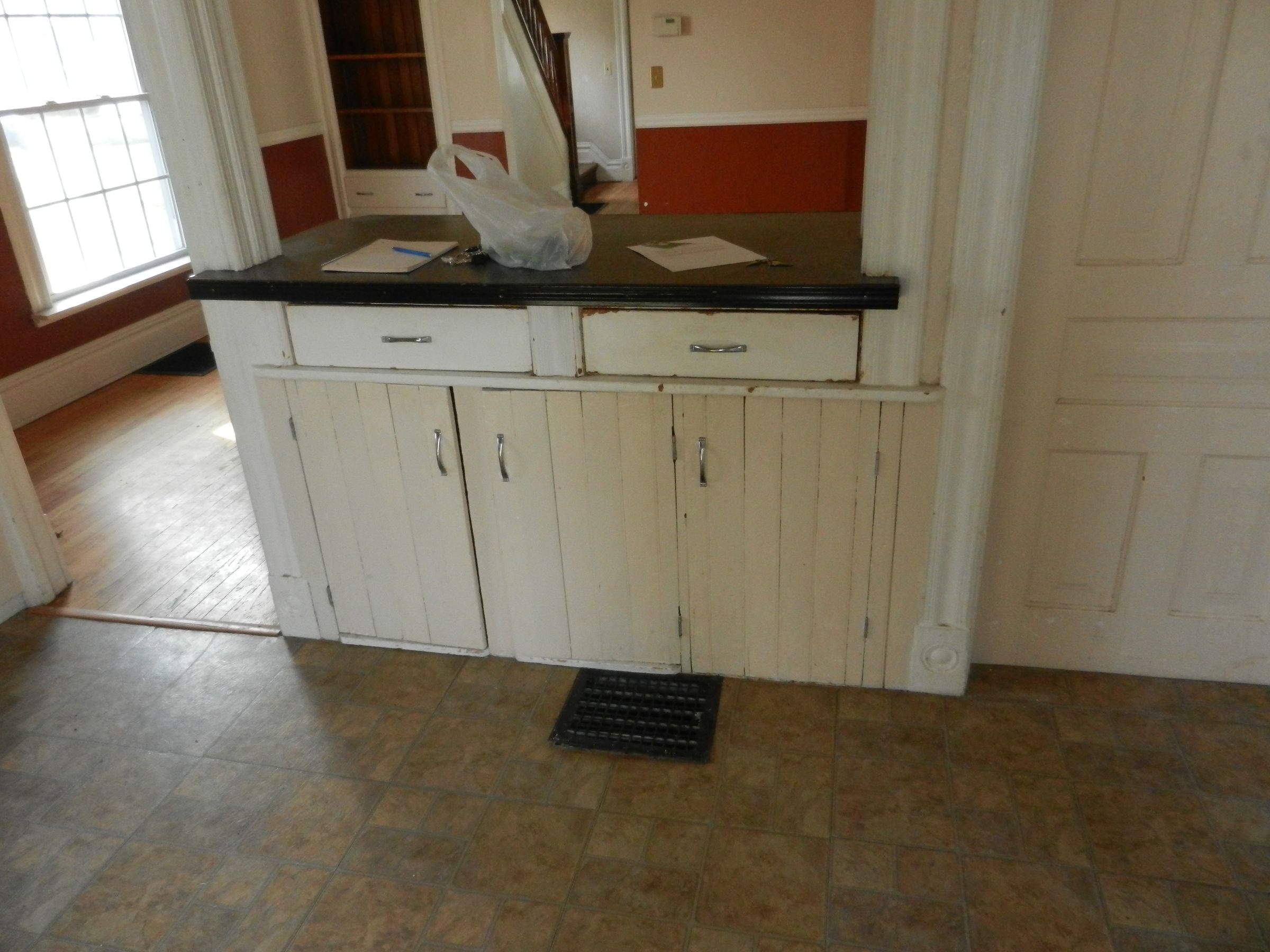 Oak Top Kitchen Bar With Pet Feeder Drawer and Roll Out Trashcan : 8 ...