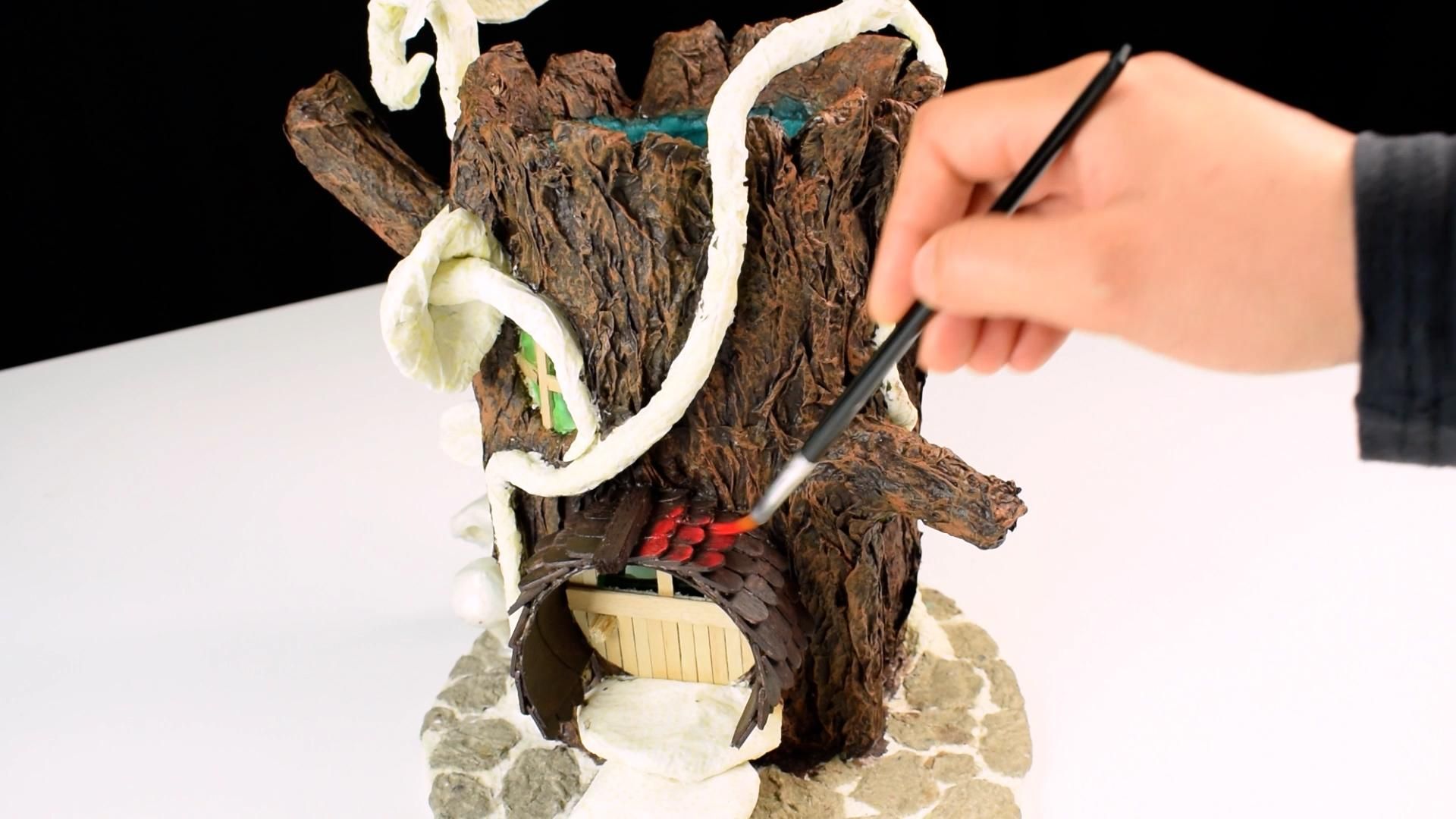 Paper Mache Fairy Garden Tree House : 15 Steps (with Pictures ...