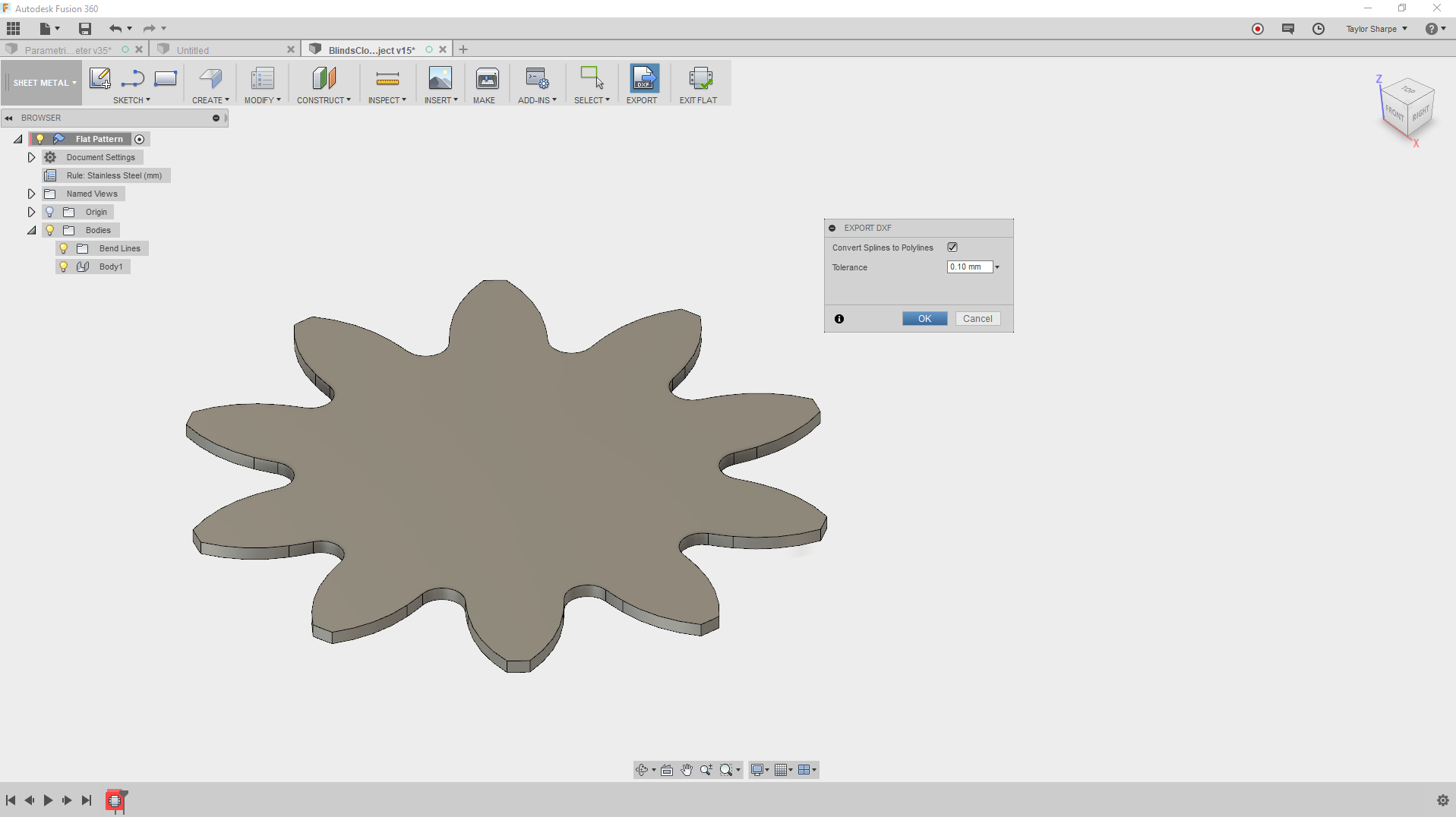 Exporting a .dxf File From Fusion 360 (for Laser, Waterjet) : 3 Steps ...