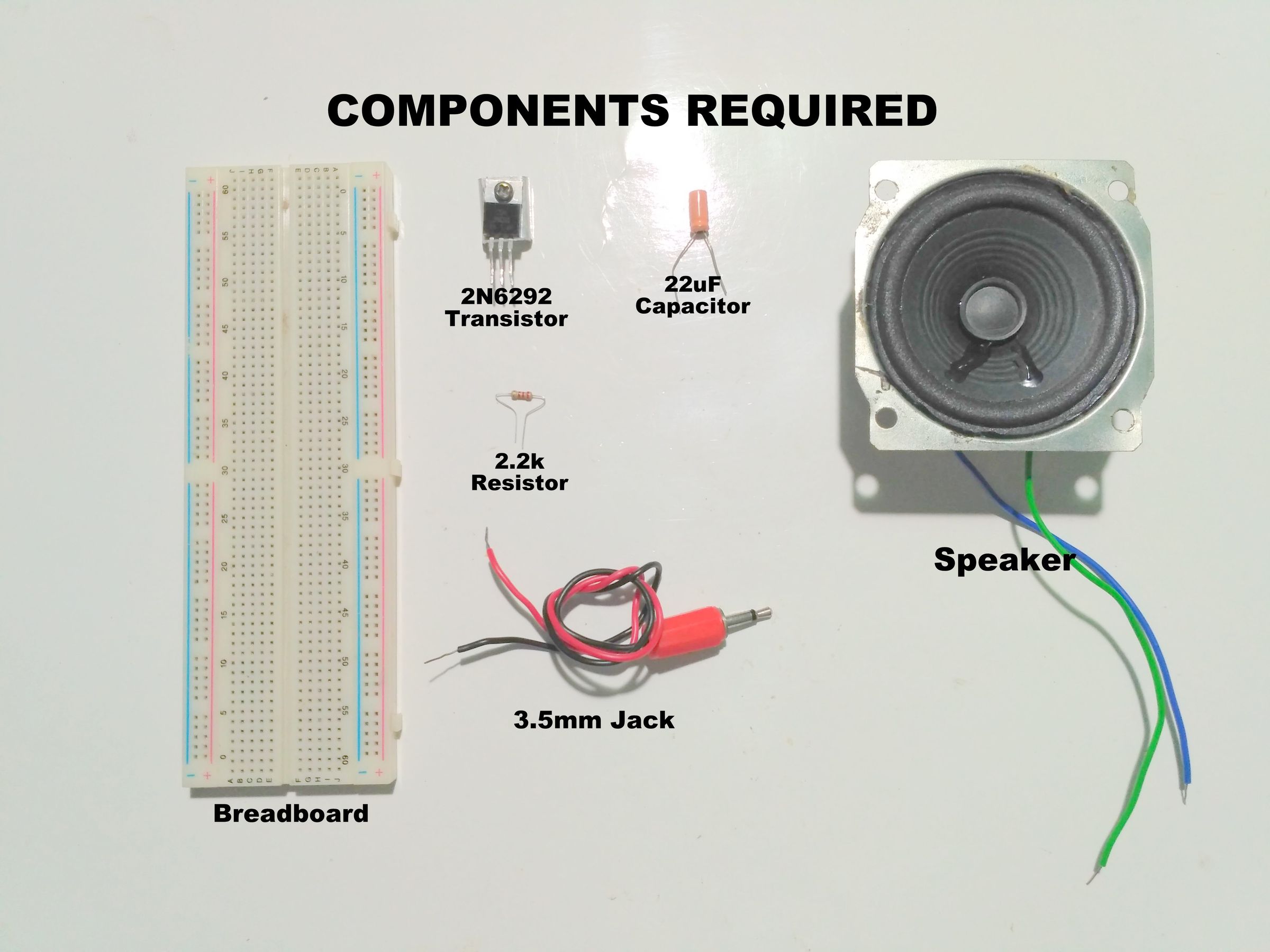 Simple Audio Amplifier Using Single Transistor : 3 Steps (with Pictures ...