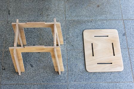 Simple Knock Down Stool Made From Plywood (flat Pack) : 3 Steps (with ...