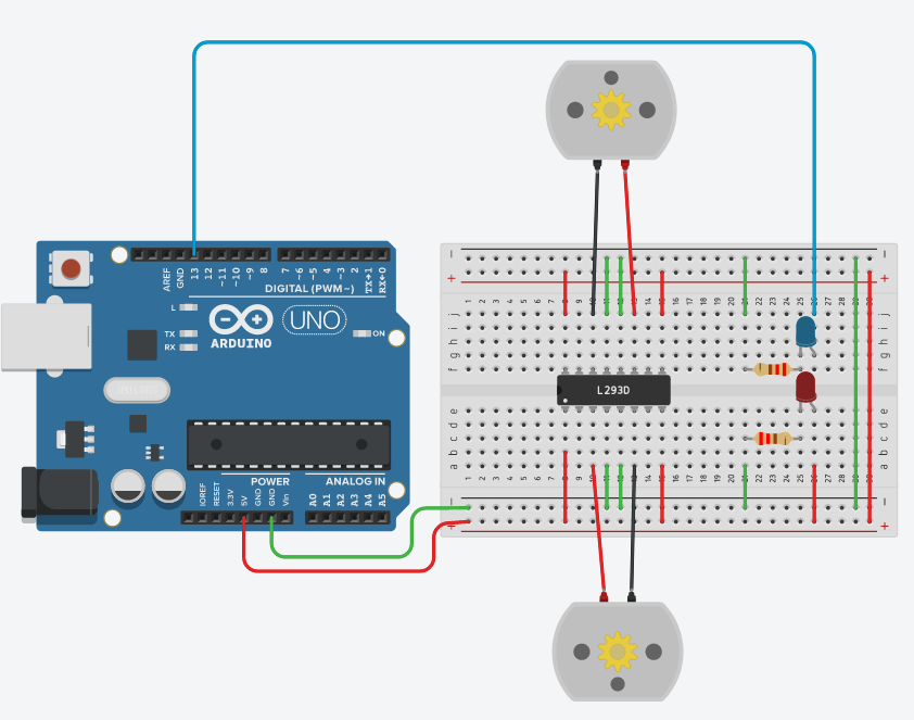 Arduino With Dual Motor Tank Coded in TinkerCad Codeblocks and L293D ...