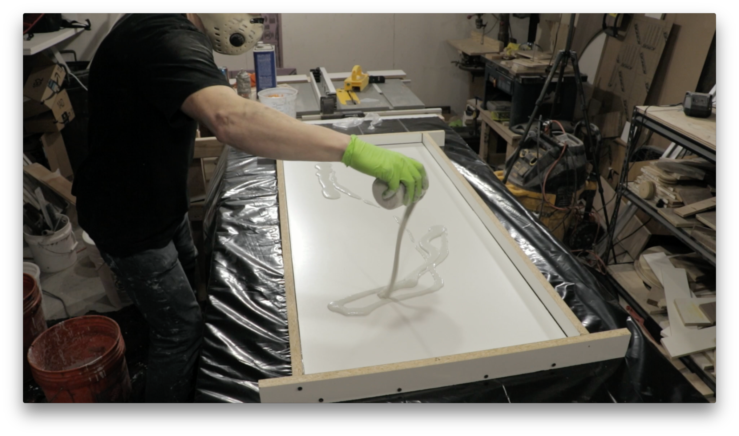 Make a "Marble" Table From Concrete W/ Torched Wood Base : 9 Steps ...