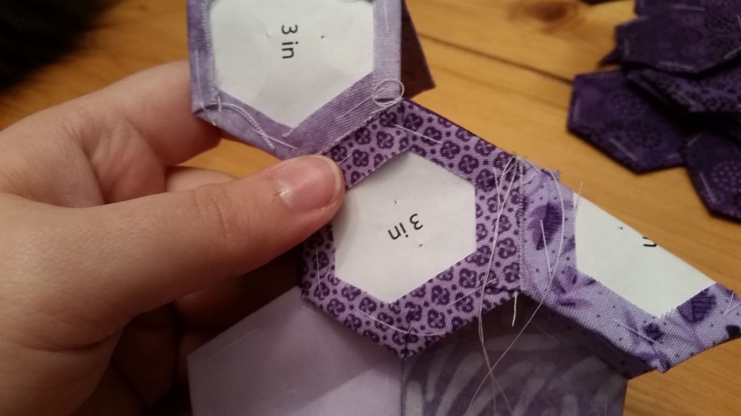Hexagon English Paper Hand Piecing : 8 Steps (with Pictures ...