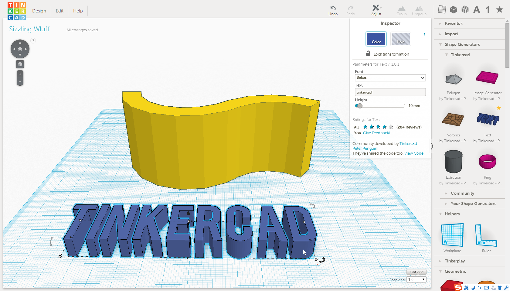 Tinkercad: Easy to Create Curve Text : 6 Steps (with Pictures ...