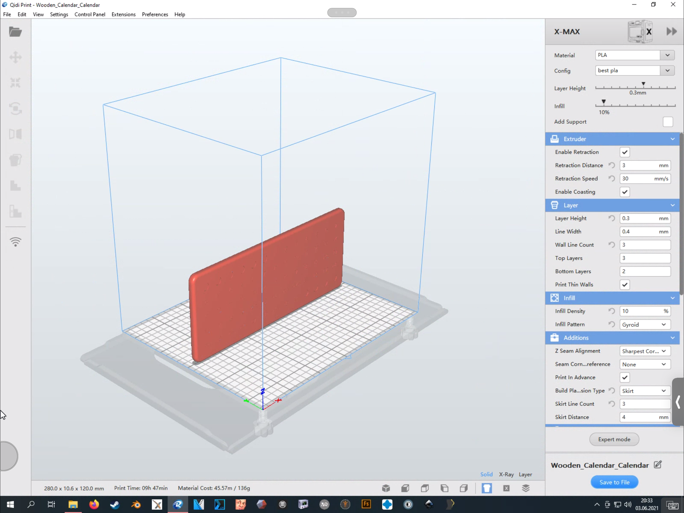 3D Printable Perpetual Desktop Wooden Calendar With Watch : 6 Steps ...